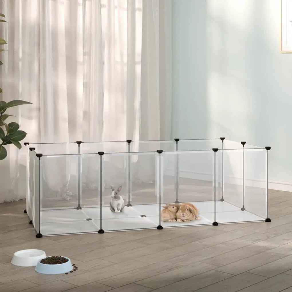 Klec pro malá zvířata průhledná 144 x 74 x 46,5 cm PP a ocel 340572