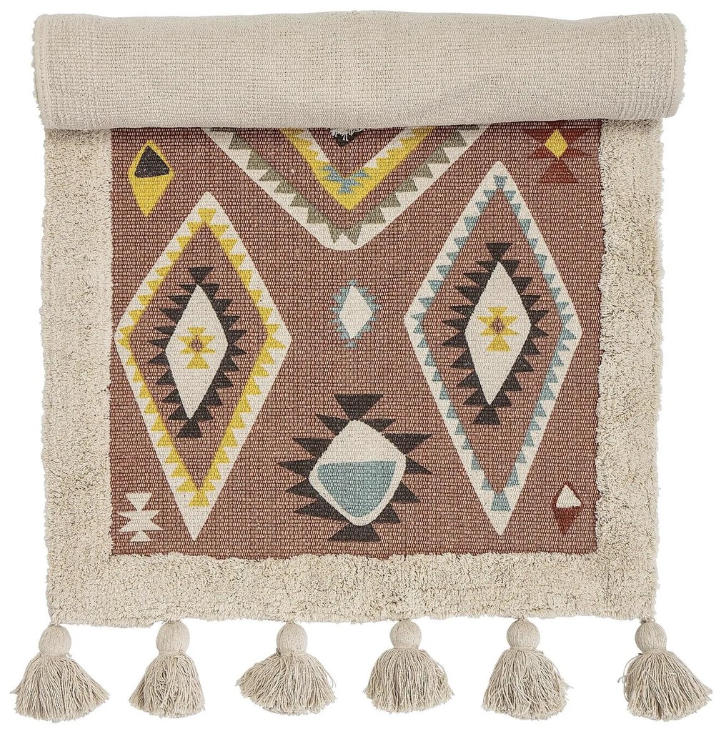 Bloomingville Dětský kobereček Etno 120x65 cm, béžová barva, multi barva, krémová barva, textil