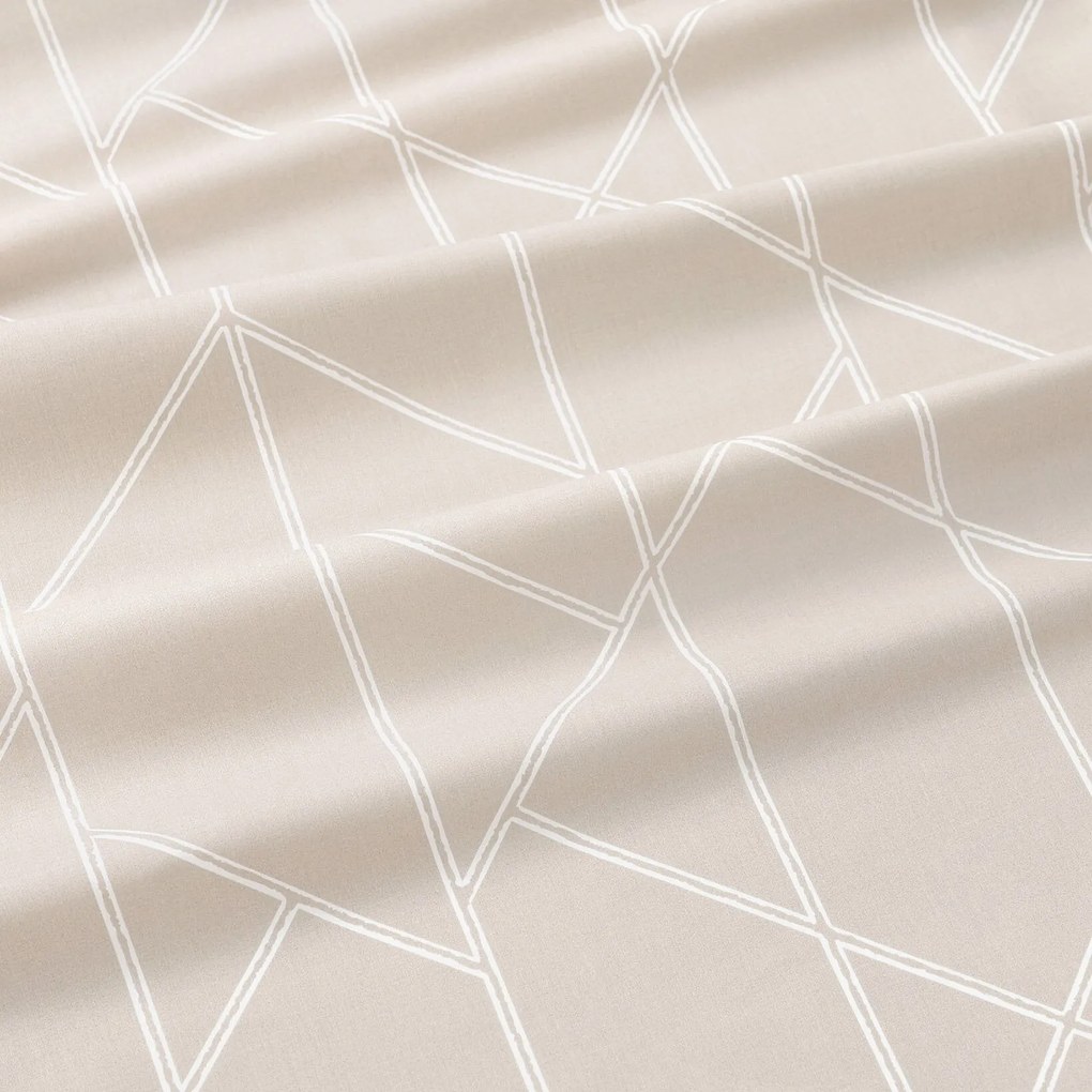 Goldea bavlněné povlečení - geometrické linie na latte 135 x 200 a 80 x 80 cm