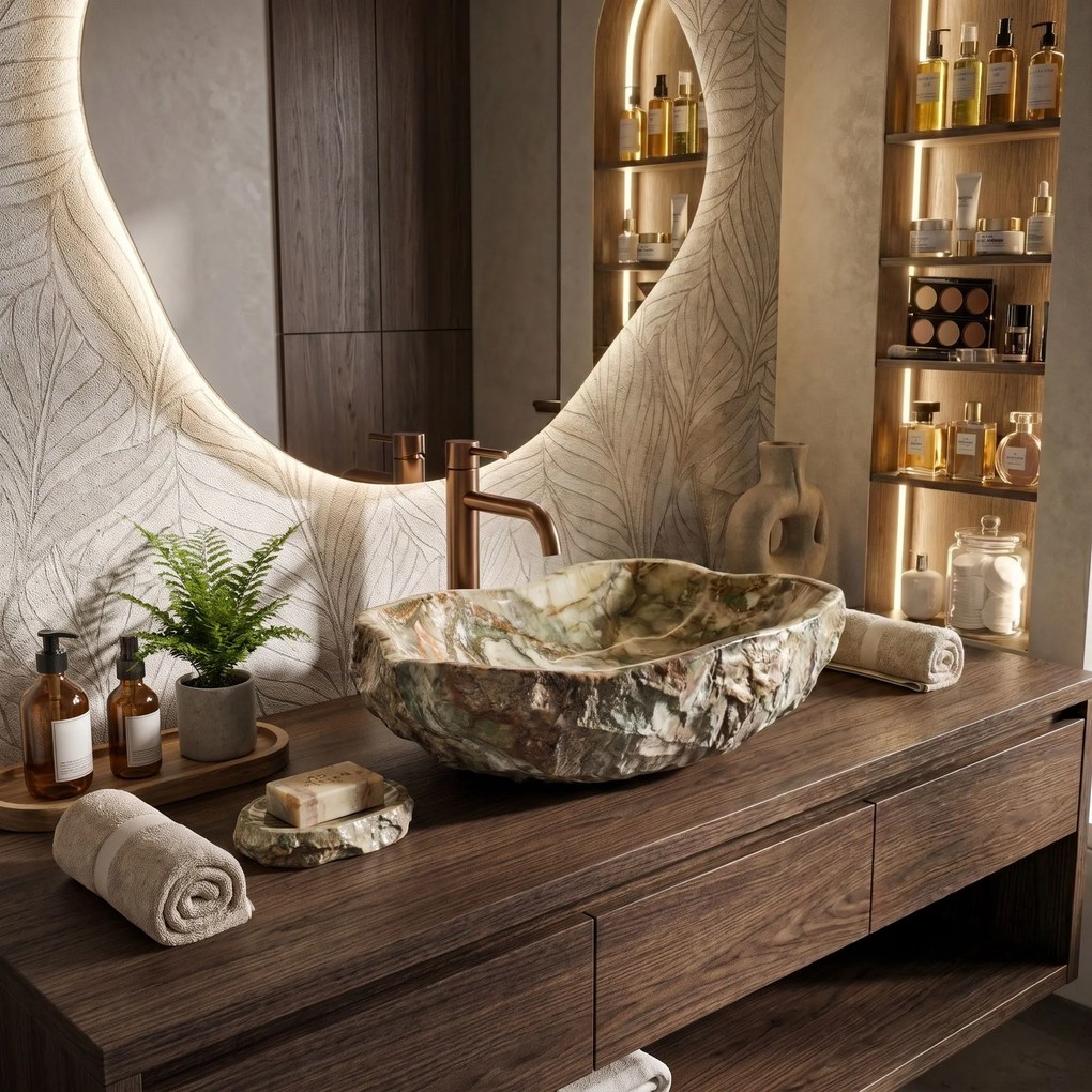 Rea Isla Canyon, umyvadlo na desku 490x370x140 mm, imitace kamene, REA-U7884