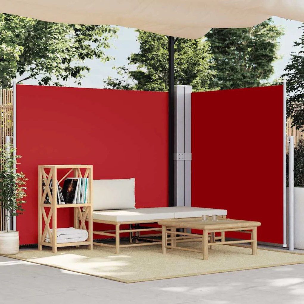 Zatahovací boční markýza červená 180 x 600 cm 318005