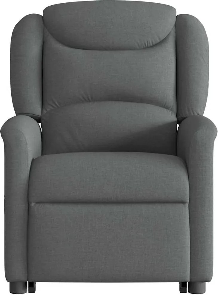 Zvedací polohovací křeslo tmavě šedé textil 3303195