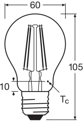 LED žárovka E27 OSRAM Filament 7,5W (75W) teplá bílá (2700K) stmívatelná