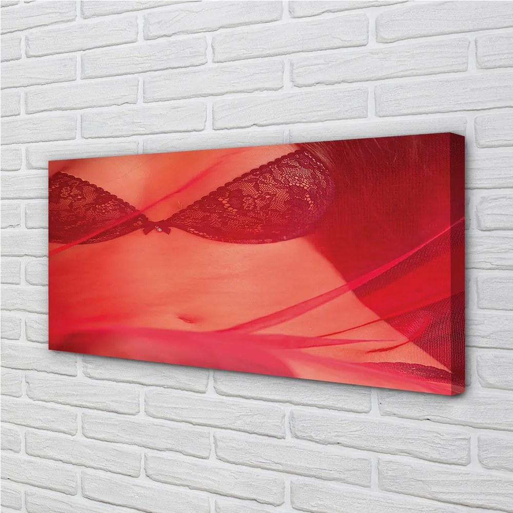 Obrazy na plátně Žena v červeném tylu 100x50 cm