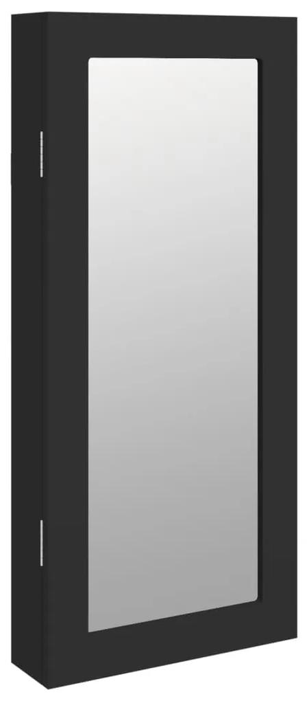 Zrcadlová šperkovnice nástěnná černá 30 x 8,5 x 67 cm - Default Title