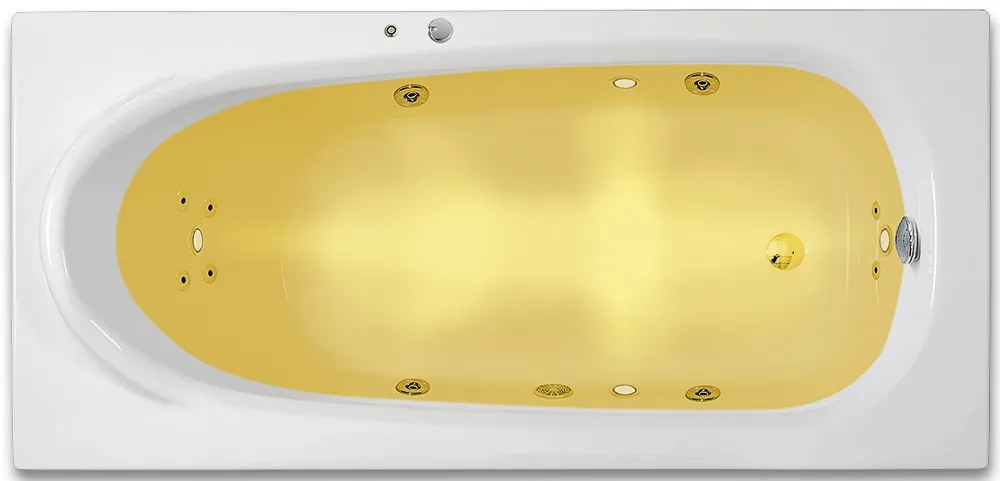 ARTTEC RHEY SURF + CHROMO 160 x 75 cm hydromasážní akrylátová vana PAN04373