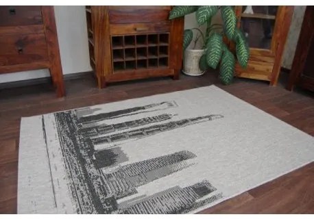 koberec SIZAL FLOORLUX 20240 stříbro / černý velikost 240x330 cm | krásné koberce cz