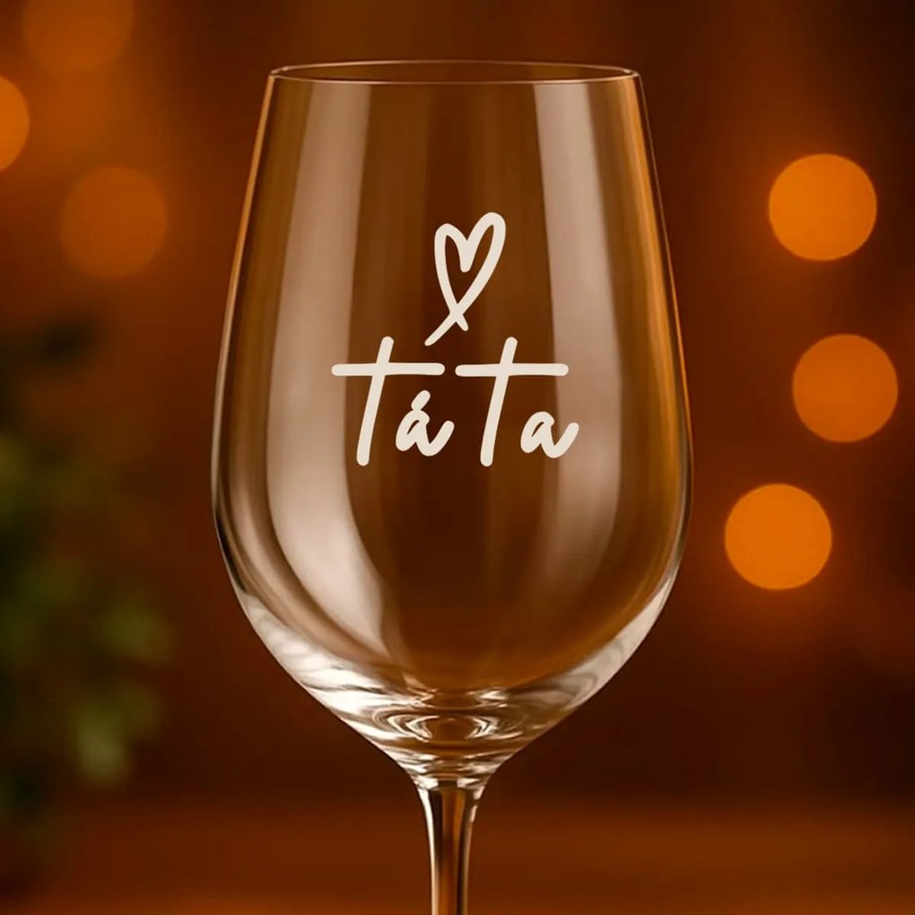 Ahome CZ Čirá sklenice na víno 450ml - Táta srdce