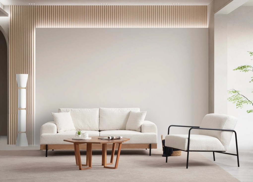 Hanah Home Třímístná pohovka ETI dub bílá 220 cm