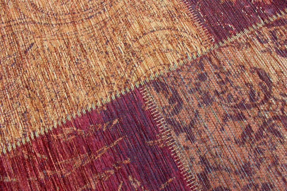 Kusový koberec Manhattan Patchwork Chenile Terracotta, 120x170, oranžová, chodba / predsieň, Flair Rugs