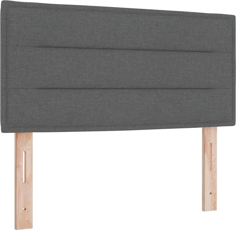 Postel s boxspringem s čelo Tmavě šedá 80 x 200 cm textil 3338567