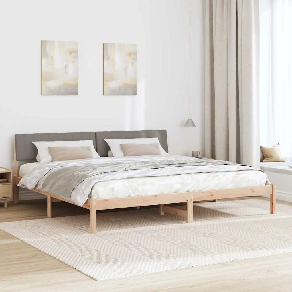 Rám postele Hnědá a taupe 200 x 200 cm Masivní borovicové dřevo 3394351