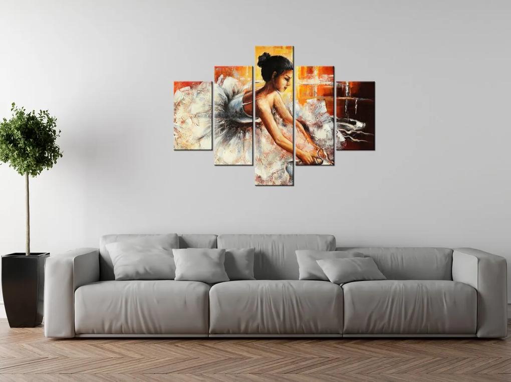 Gario Ručně malovaný obraz Nádherná tanečnice - 5 dílný Rozměry: 100 x 70 cm