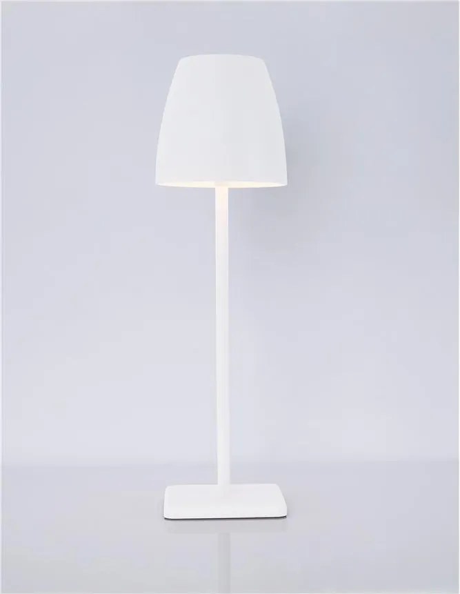 NV 9121911 Venkovní stolní lampa COLT bílý litý hliník a akryl LED 2W 3000K IP54 62st. 5V DC vypínač na těle USB kabel stmívatelné - NOVA LUCE