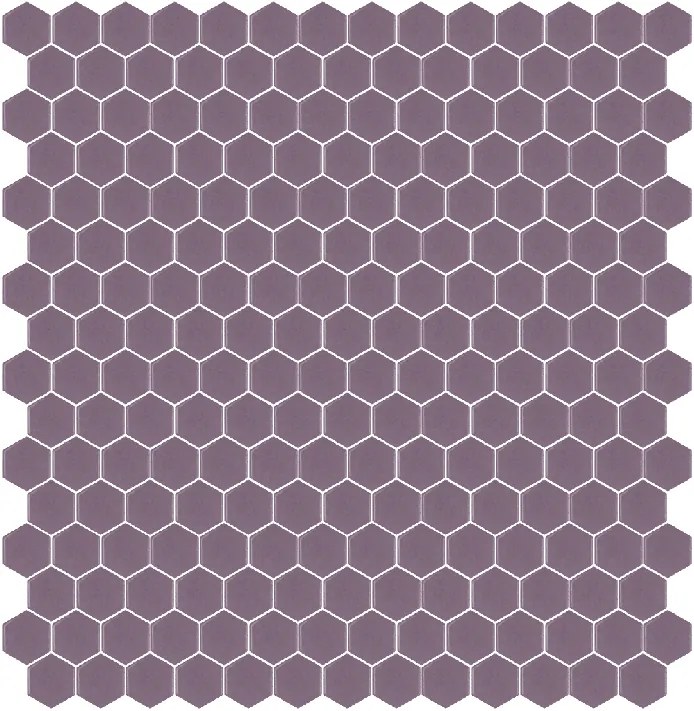 Hisbalit Skleněná mozaika fialová Mozaika 251A SATINATO hexagony 2,3x2,6 (33,33x33,33) cm - HEX251ALH