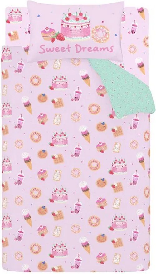 Růžové dětské povlečení na jednolůžko 135x200 cm Sweet Treats – Catherine Lansfield Biano.cz