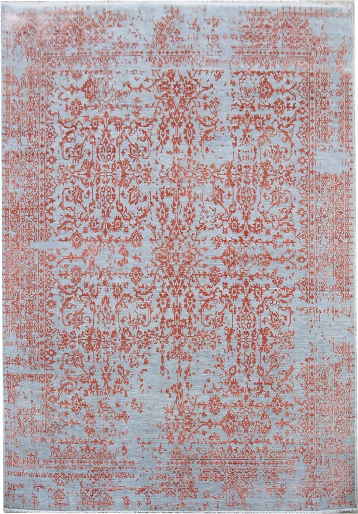 Ručne viazaný kusový koberec Diamond DC-JK 1 Silver / orange, 245x305, oranžová, chodba / predsieň, Diamond Carpets India
