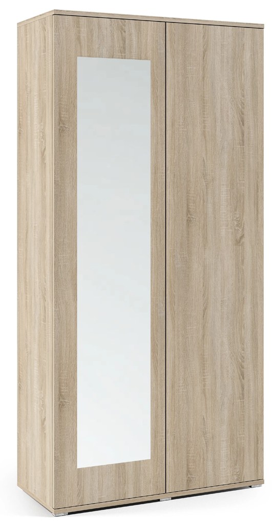 Eka Šatní skříň Trinity 90 cm, se zrcadlem Barva dřeva: Dub Artisan/Černá
