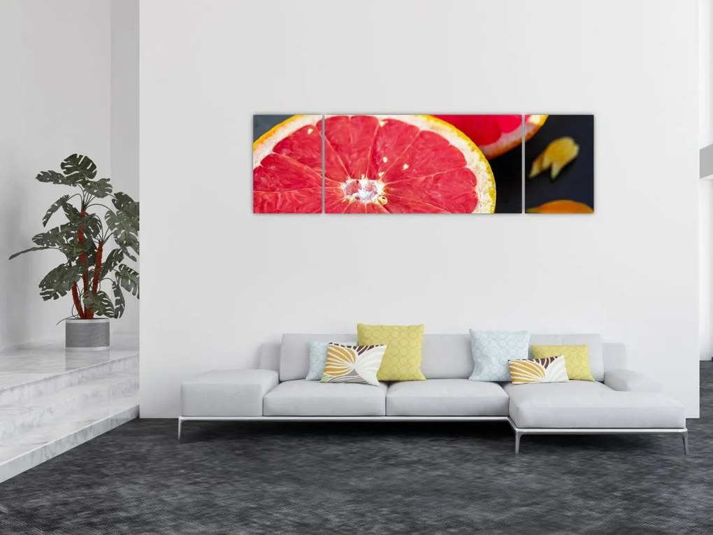 Obraz rozkrojených grapefruitů (170x50 cm)