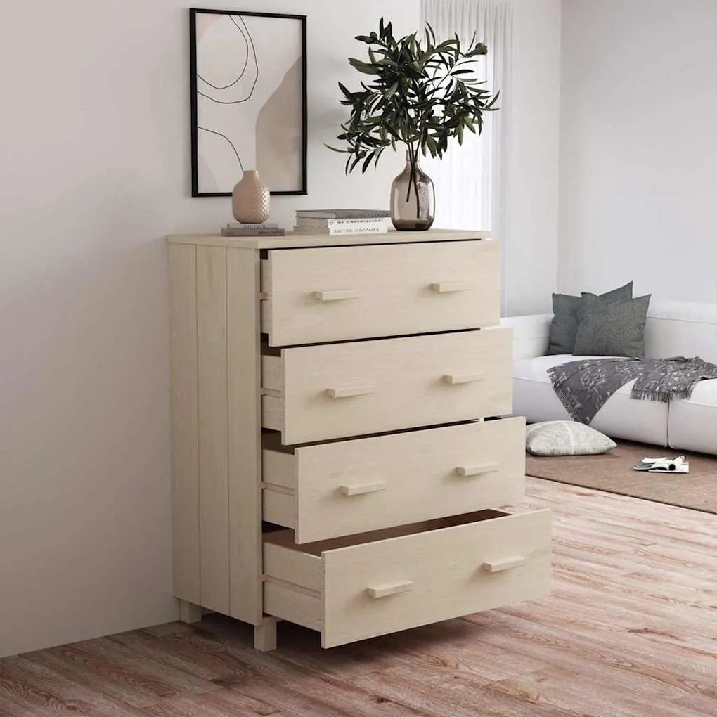 Příborník HAMAR medově hnědý 79x40x103,5 cm masivní borovice 340424