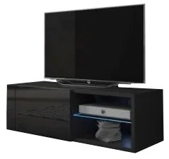 TV stolek/skříňka Brent (černá + lesk černý). 787092