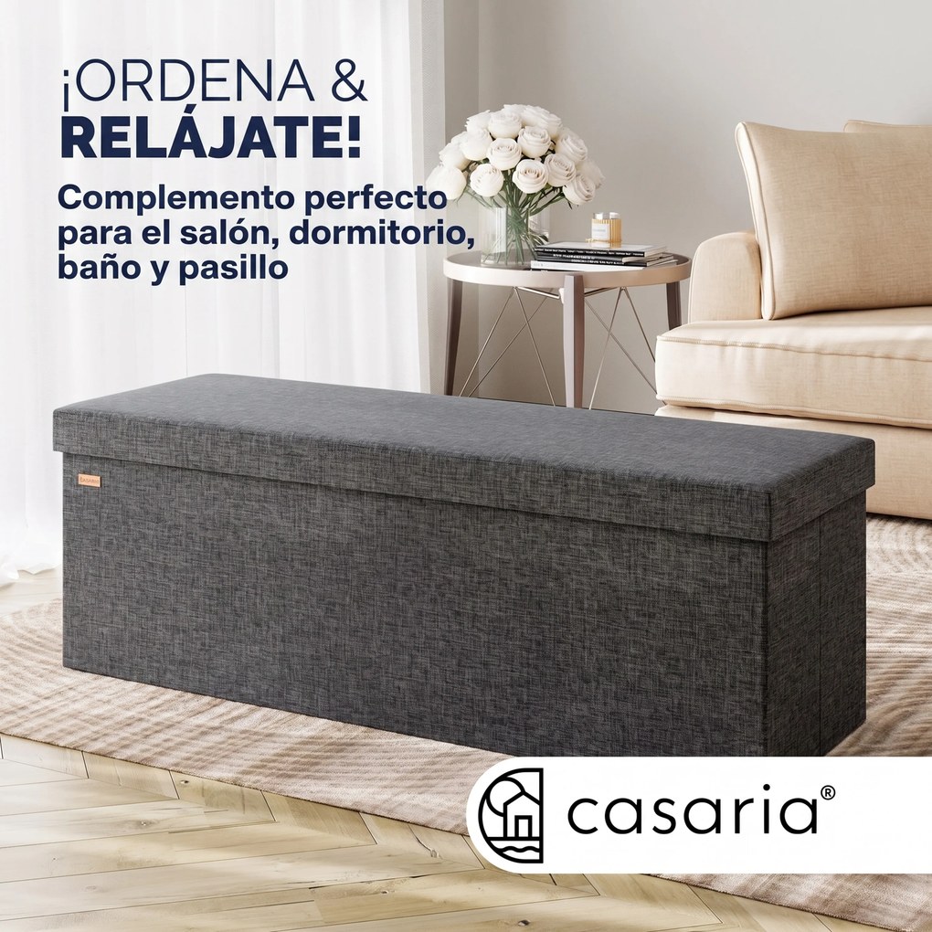 Lavice s úložným prostorem tmavě šedý 115x38x38cm s úložný prostor skládací