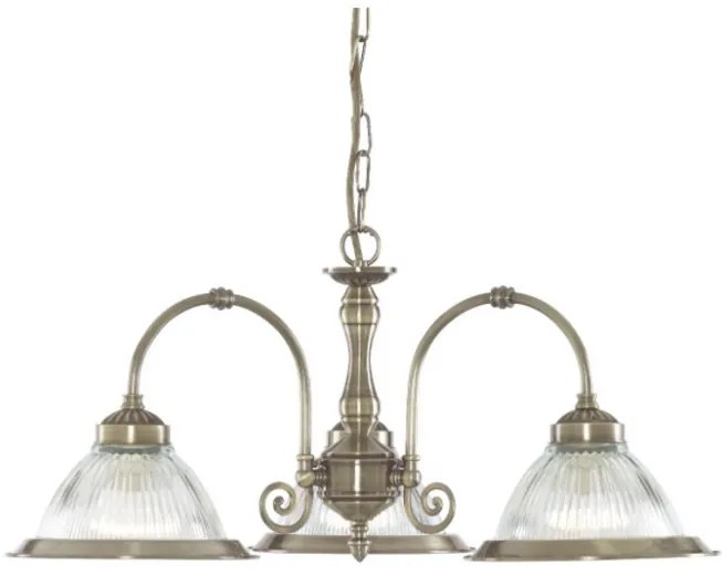 Searchlight 9343-3 Závěsný tříramenný lustr AMERICAN DINER patina
