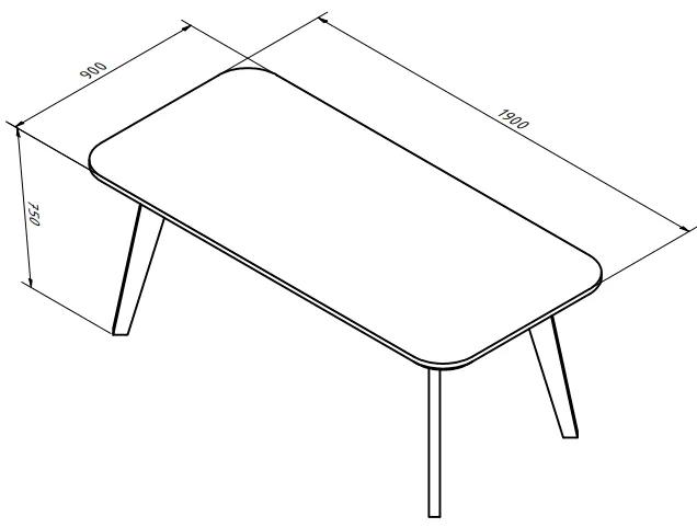 Wuders Pracovní stůl Chamberlain Velikost: 1900 x 700 mm 1900 x 700 mm