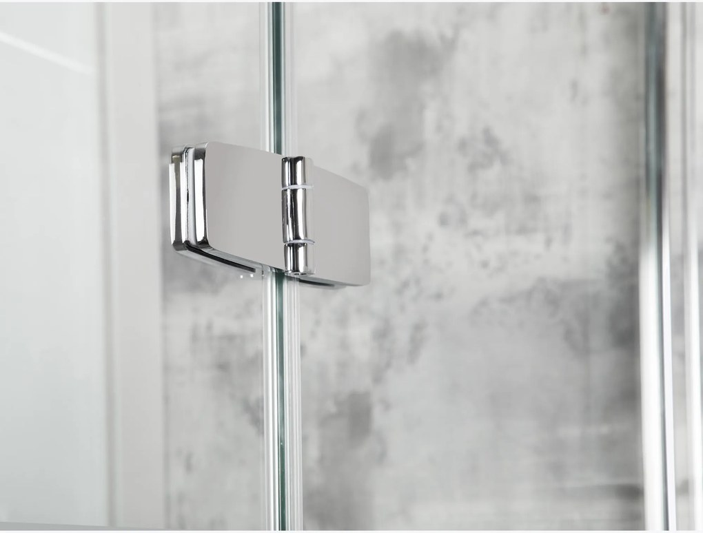 Novoterm Zalamovací otočné sprchové dveře NV-Style DR CHR 90, chrom/transparent - bez vaničky