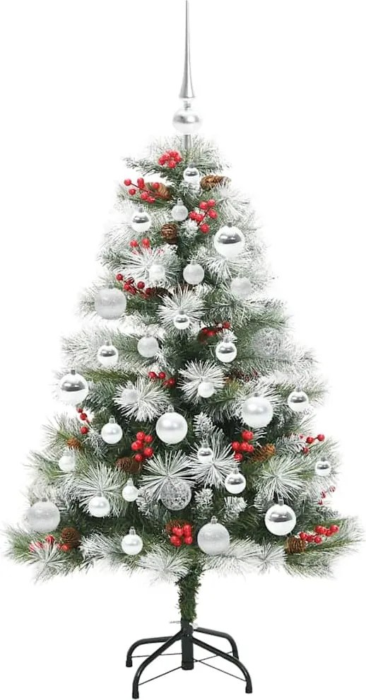 Umělý vánoční stromeček Zelená a bílá 120 cm PVC, kov a plast 3395166
