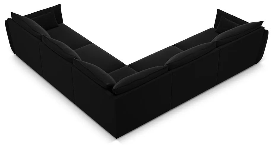 Černá sametová rohová pohovka Vanda – Mazzini Sofas