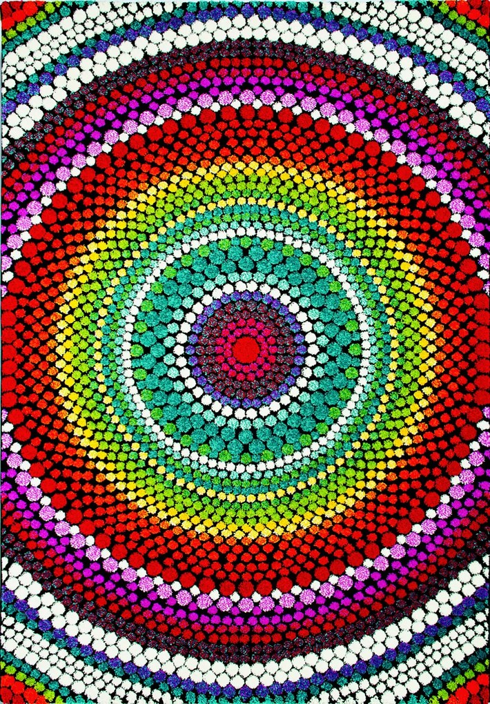 Medipa (Merinos), Kusový koberec Relief 22844-110 Multicolor, 140x200, vícebarevná, obývací pokoj