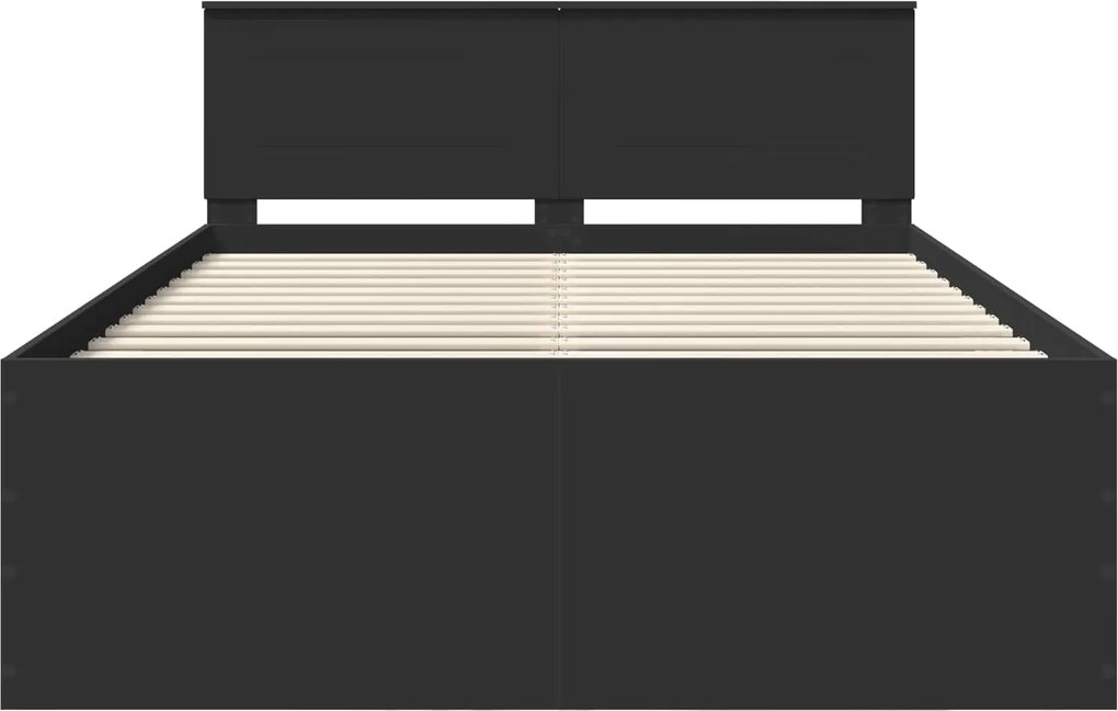 Rám postele s čelo Černá 150 x 200 cm Kompozitní dřevo 3408565