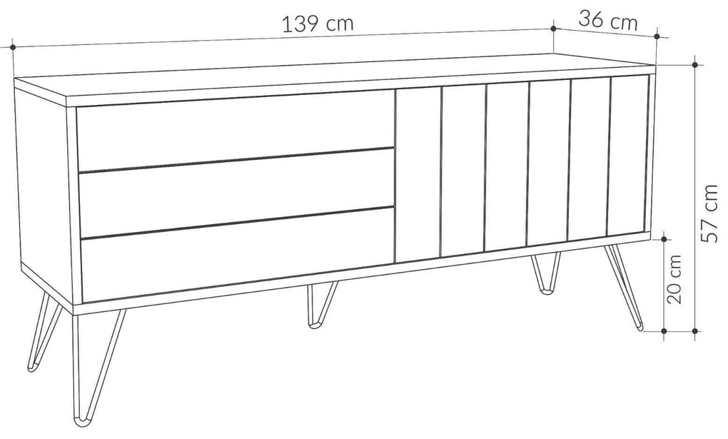 POLYMNIA, TV stolek, dub / antracit