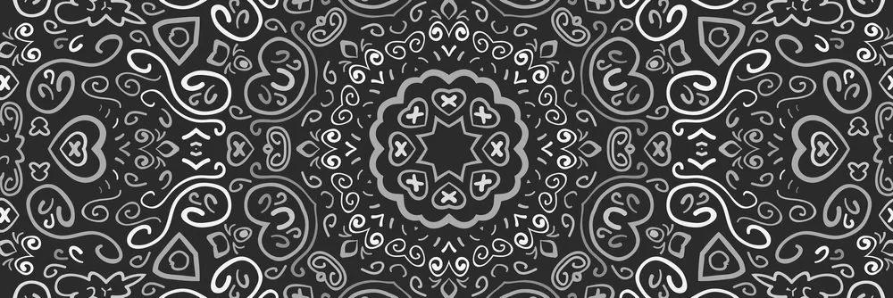Obraz Mandala lásky v černobílém provedení
