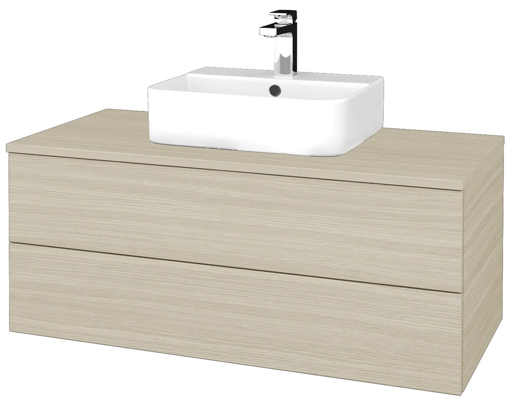 Dřevojas Koupelnová skříňka MODULE SZZ2 100 Varianta: N01 Bílá lesk / D01 Beton