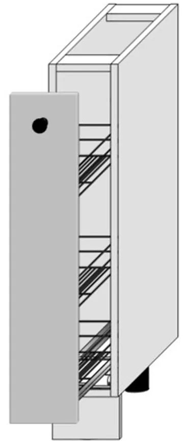 Kuchyňská Skříňka Adele D15 Cargo + Koš šedá mat/bílá