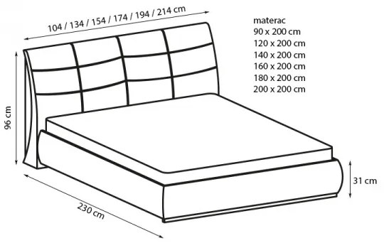 STOLWIT postel APOLLO S úložný prostor: ano, šíře postele: 140