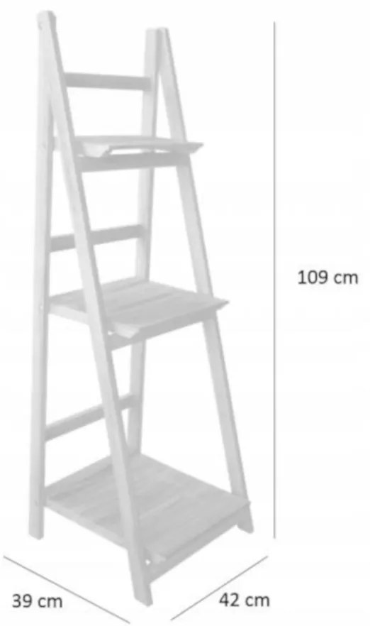 Chomik Dřevěný regál s 3 policemi přírodní 42 x 39 x 109 cm
