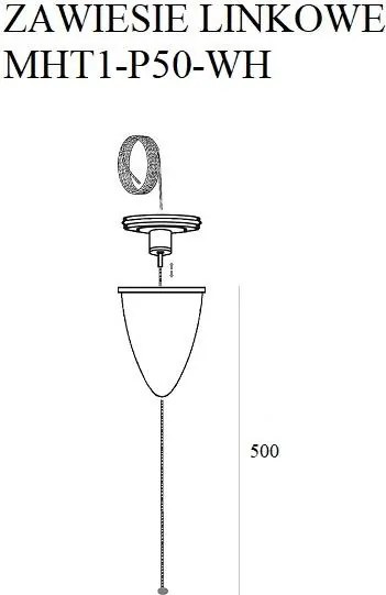 Maxlight MHT1-P50-WH TRACK Zavěšení nastavitelné, 5 m lanko, bez uchycení, bílé