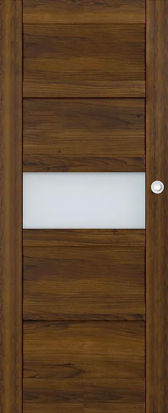 posuvné interiérové dveře do pouzdra BRAGA model A Průchozí rozměr: 70 x 197 cm, Orientace dveří: Levé dveře, Dekor: Bílá
