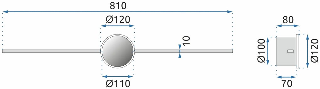 Toolight Toolight, LED nástěnné svítidlo 80cm, APP847-1W, chromová, OSW-06669