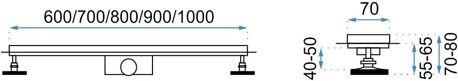 Lineární odtokový žlab Rea Pure Neo Pro 90 stříbrný