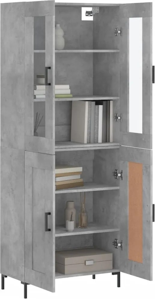 Skříň highboard betonově šedá 69,5x34x180 cm kompozitní dřevo 3198341