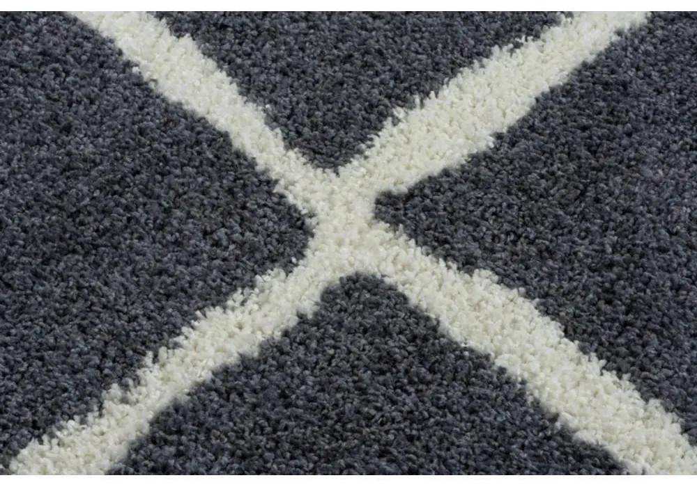 Kusový koberec Shaggy Cross šedý 120x170cm