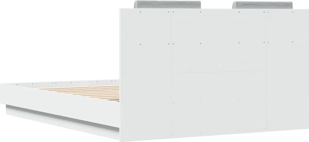 Rám postele s čelem bílý 135 x 190 cm kompozitní dřevo 3209954