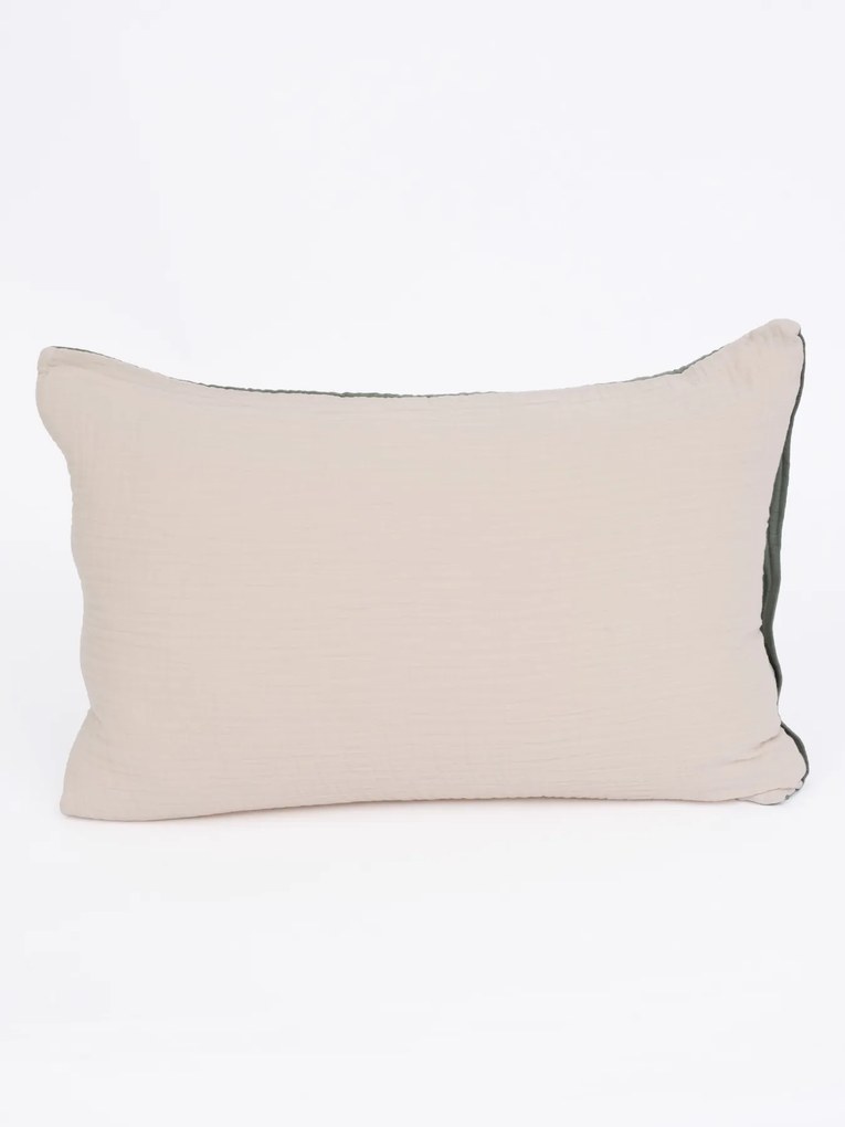 MK Lůžkoviny Mušelínový povlak na polštář 50 x 70 cm - Alexia Duo olivová/přírodní