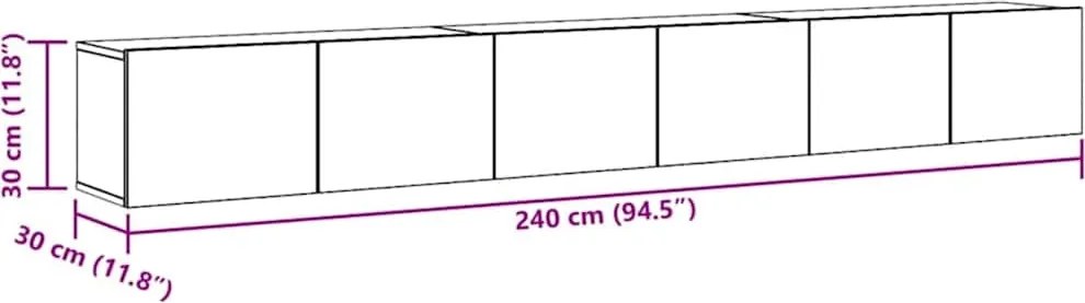 3dílný set TV skříněk dub sonoma kompozitní dřevo 3114472