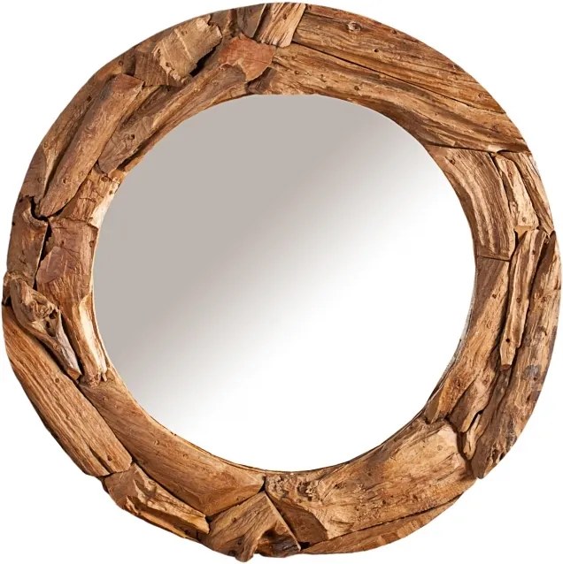 Inviro Nástěnné zrcadlo TRIBE 80cm dřevěné