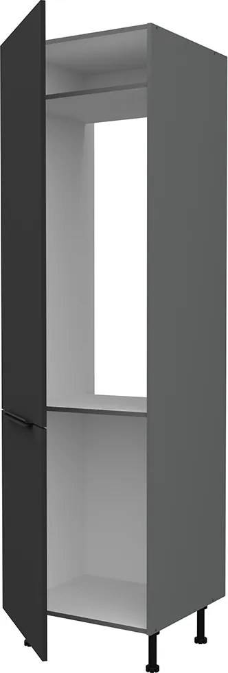 ARIA ab | vysoká skříňka 60 LO-215 2F na vestavnou lednici | 60 cm | ANTI FINGERPRINT povrch | antracit/černá